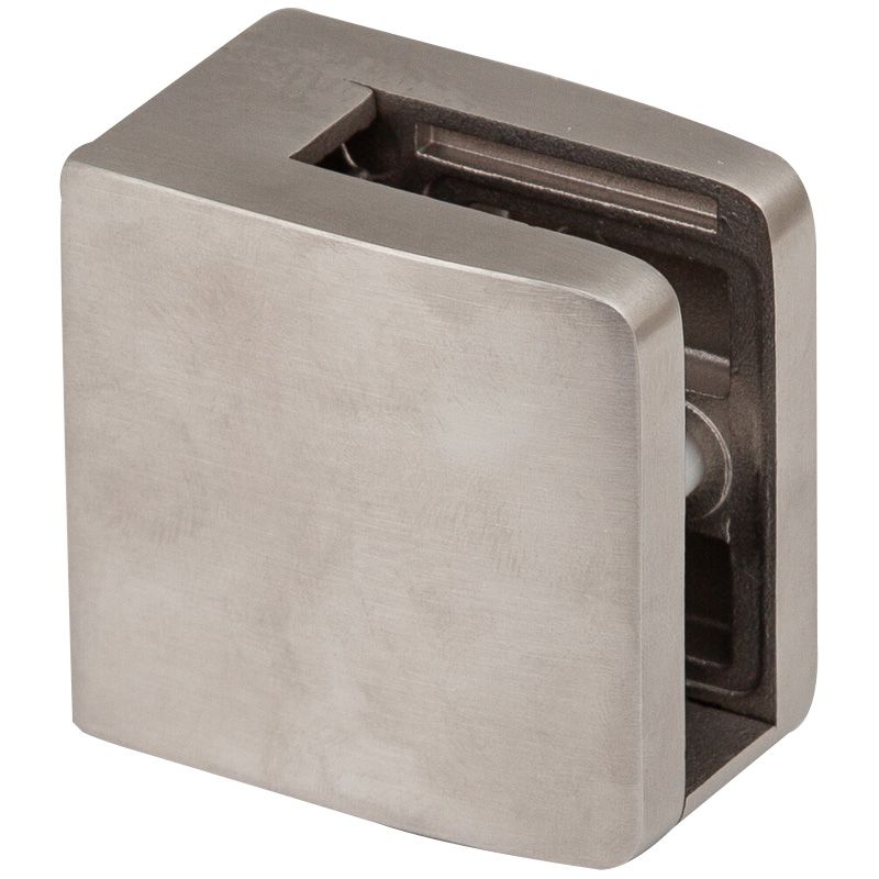 Edelstahl Glashalter für Flachmontage, Glasstärke: 8,76 mm, quadratisch ...